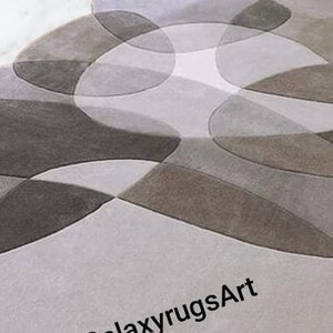 Irregular Shape Hand Tufted Rug/ Abstract Feel for Living Room/ Bedroom ...