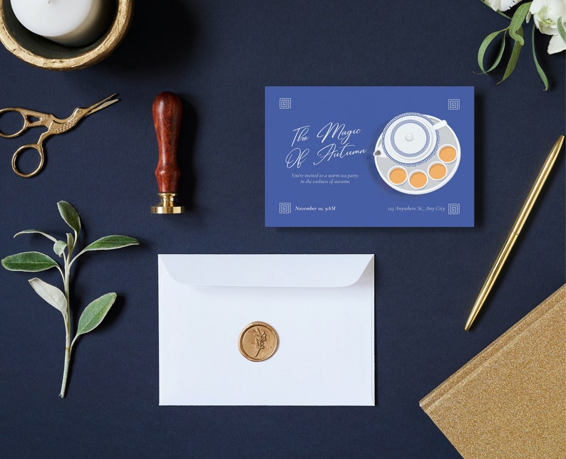 The Magic of Autumn: Tea Party Invitation Fall Tea Party Birthday ...