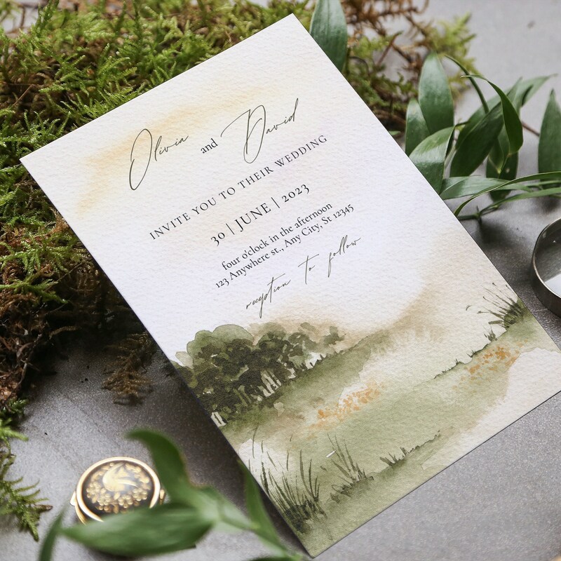 Watercolor Invite - Etsy