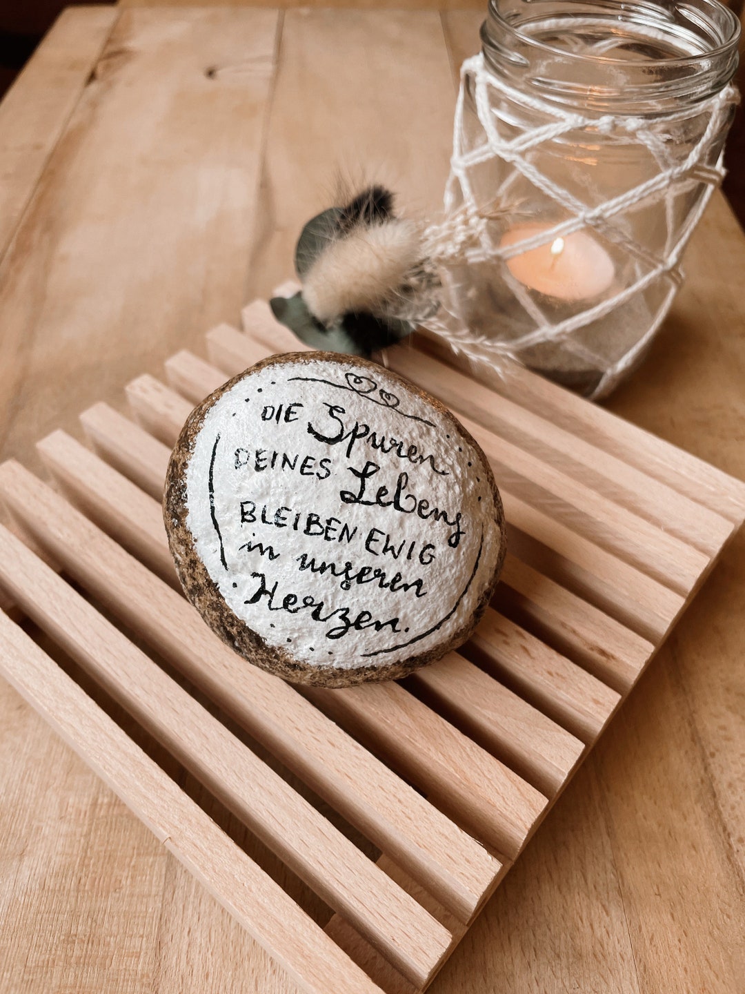 Trauerstein Die Spuren deines Lebens bleiben ewig in unseren - Etsy.de