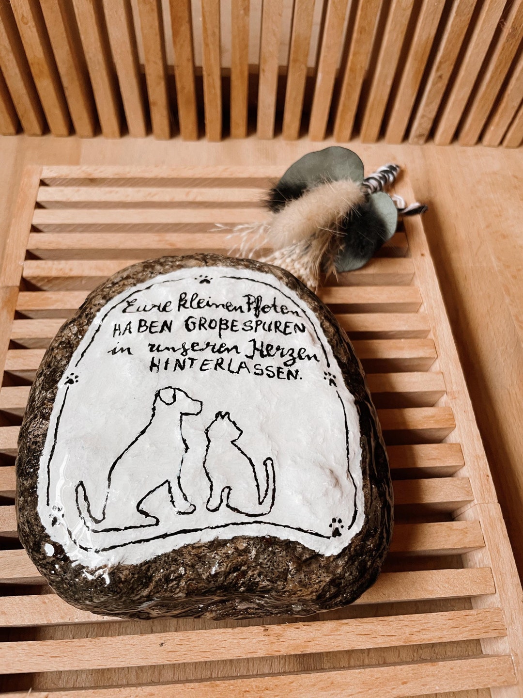 Pet Memorial Stone - Comfort Stone for Cats and Dogs. Your Little Paws ...