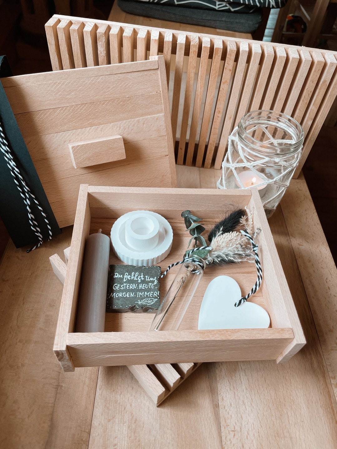 Funeral Gift Personalized Mourning Box We Miss You. Memorial Stone ...