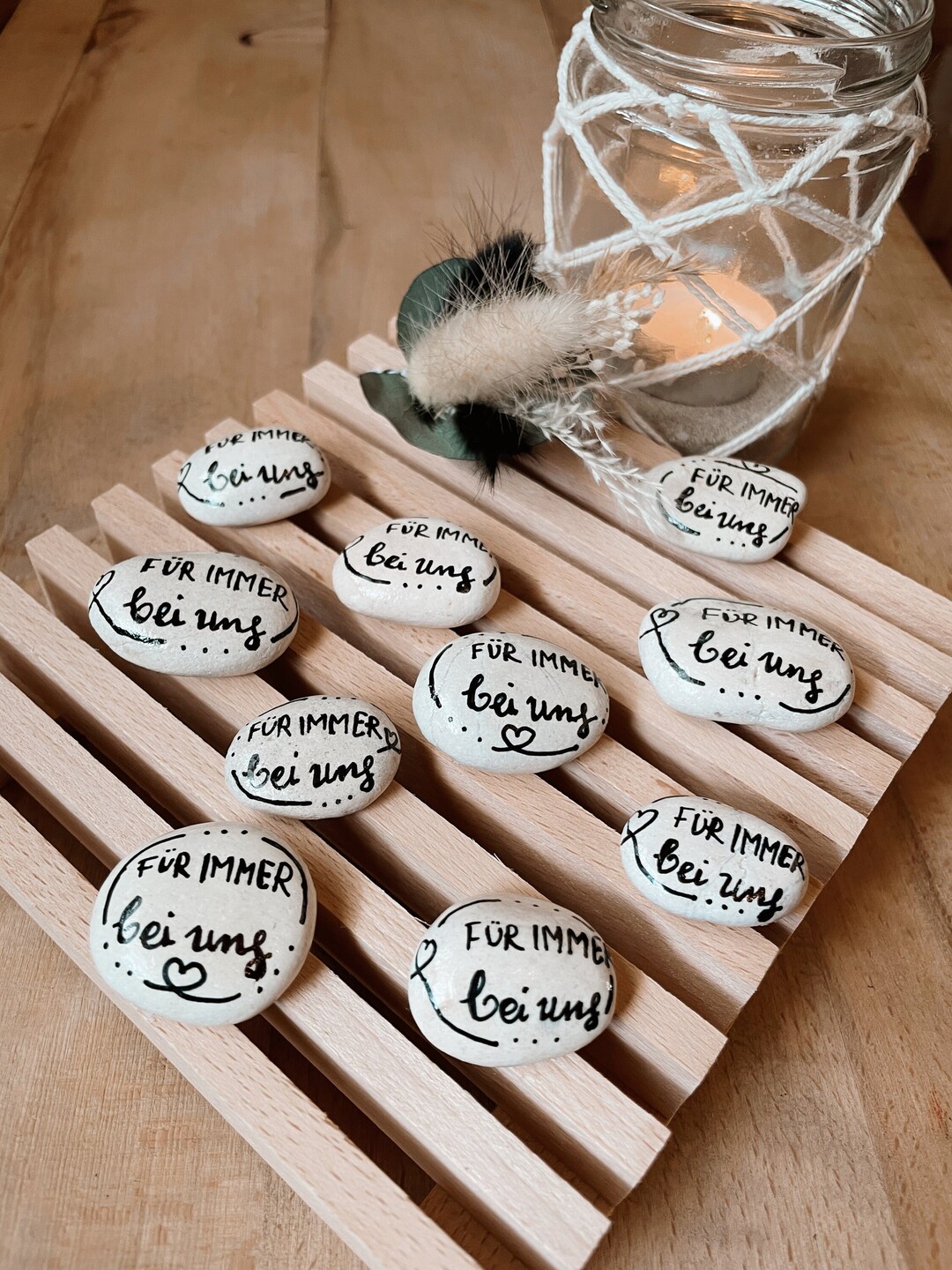 Small Memorial Stone in a Set - Forever With Us. Mourning Gift. Party ...