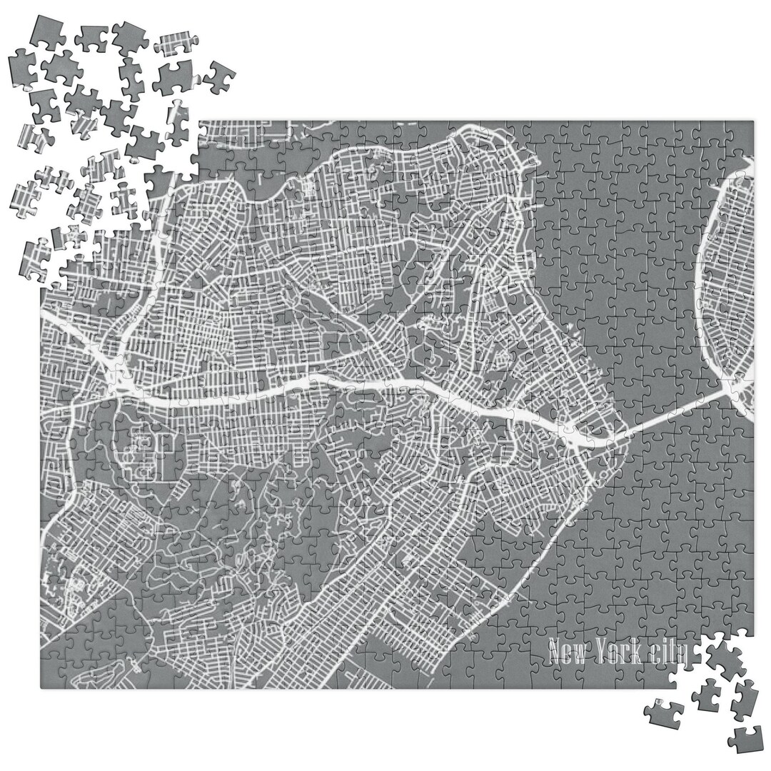 New York City Map Jigsaw Puzzle 252 or 520 Pieces Fun NYC Road Map ...