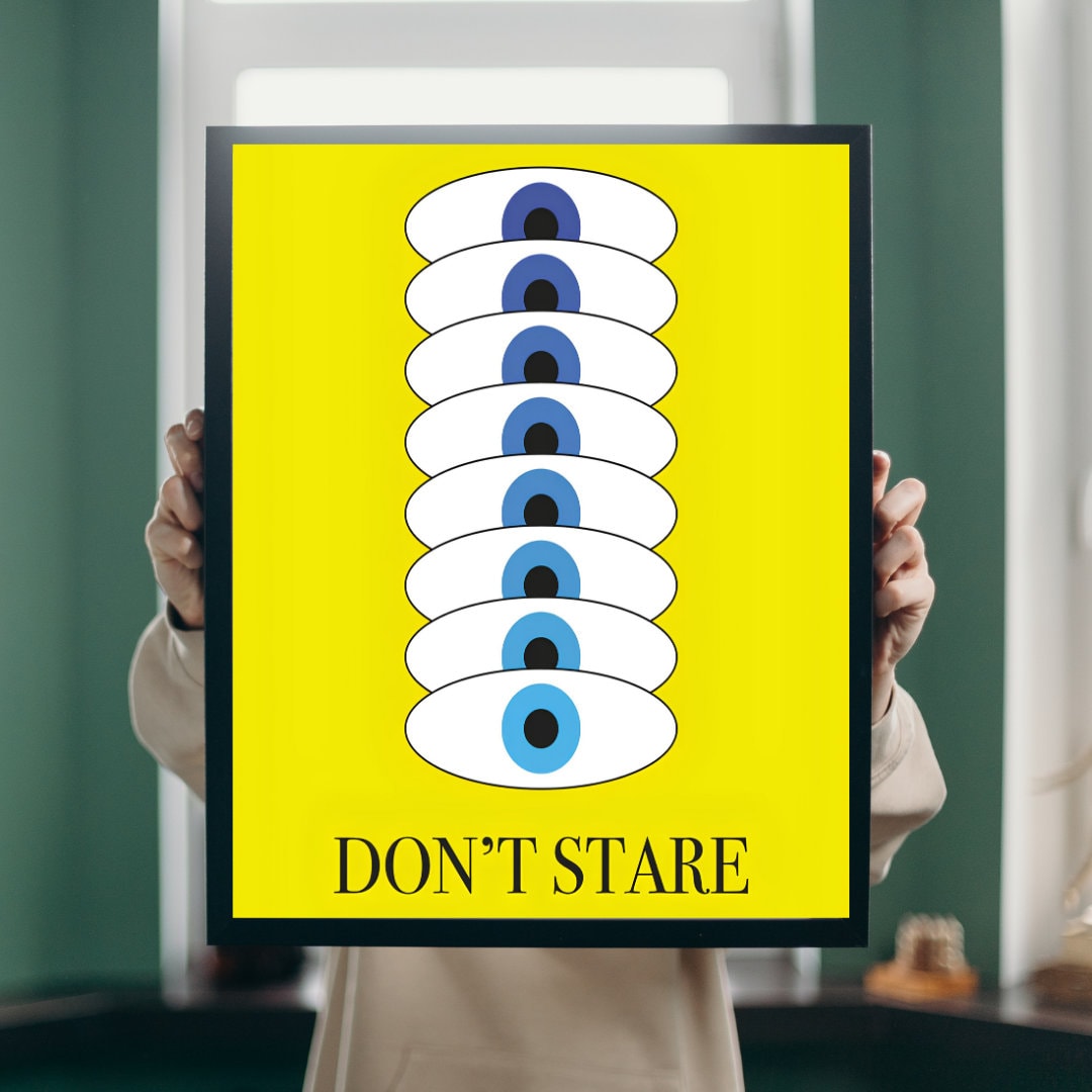 Don't Stare Poster Illustration Art Digital Wall Art - Etsy