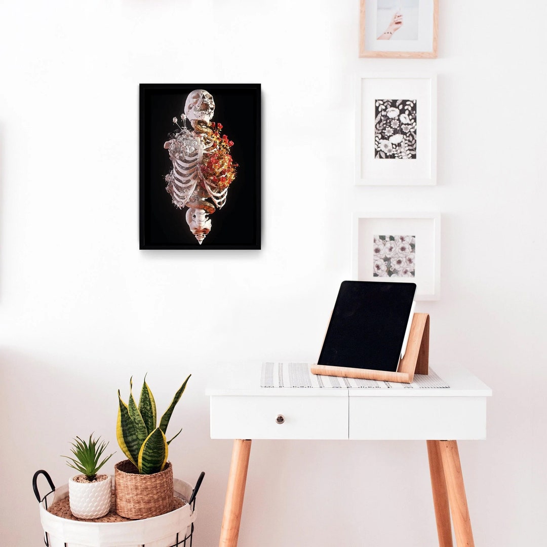 Skeleton Poster Blossom Poster Blossom Skeleton Poster Art - Etsy