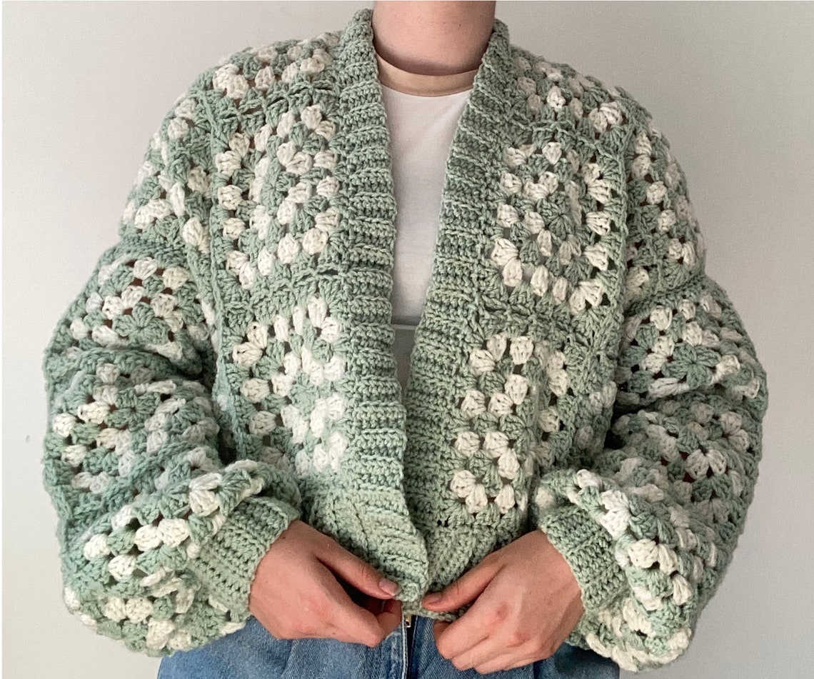 Crochet Granny Square Cardigan-digital Download-one Size - Etsy