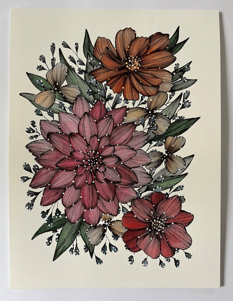 Floral Study #4 (original Artwork) - Etsy