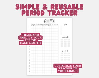 Printable Monthly Period Tracker, Menstruation Period Cycle Length ...