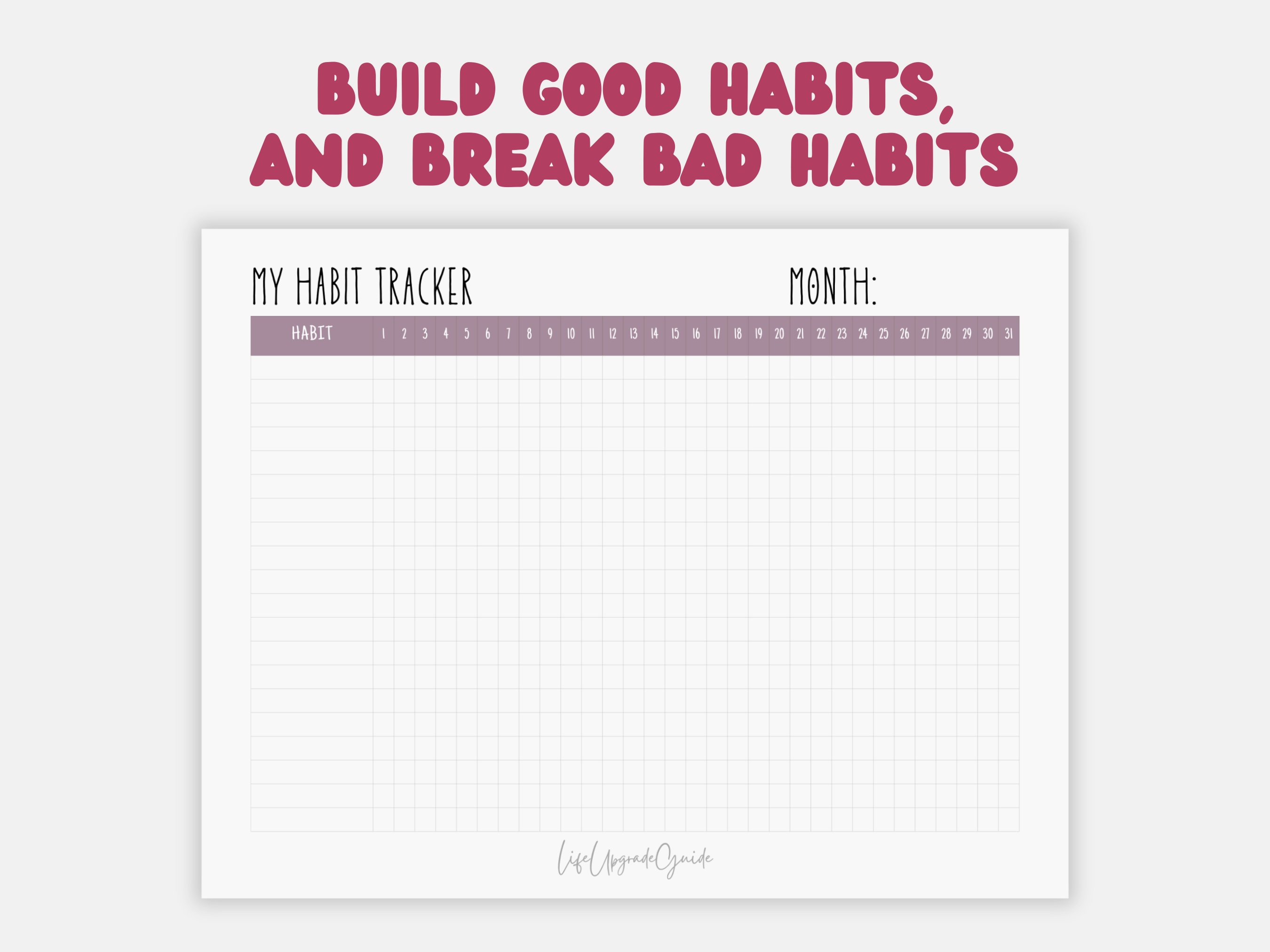 Habit Tracker, Build Good Habits & Break Bad Habits - Etsy