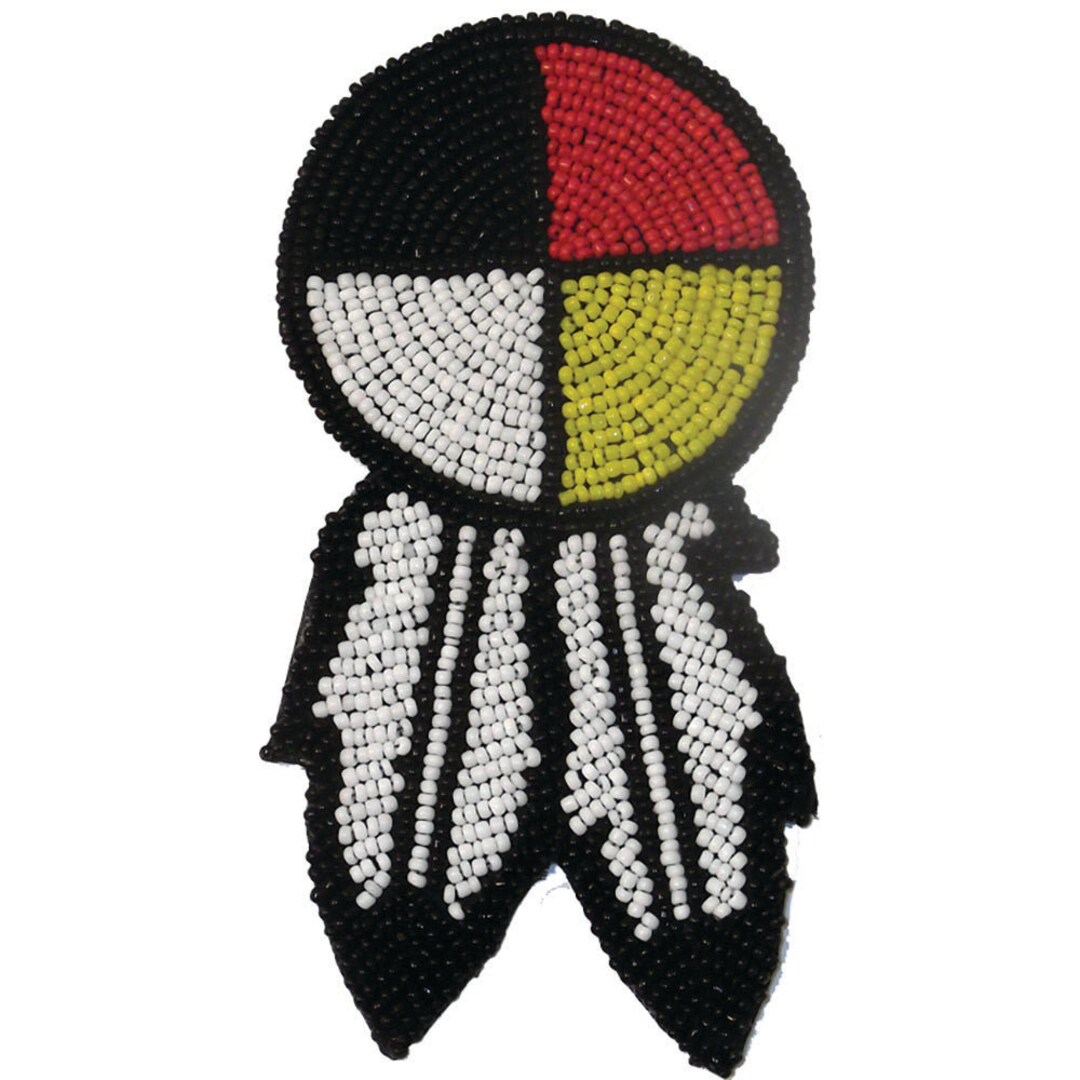 Rosette With Feather Beaded Native American Style Accent - Etsy