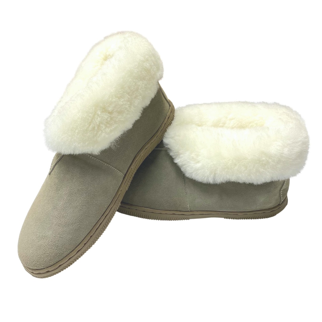 Women's Toasty Camp Slippers Hard Sole Genuine Sheepskin Warm Booties ...