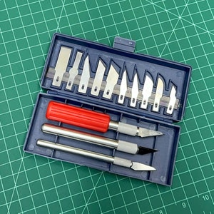 16 Piece Hobby Craft Utility Xacto Knife Set With Storage Case - Etsy