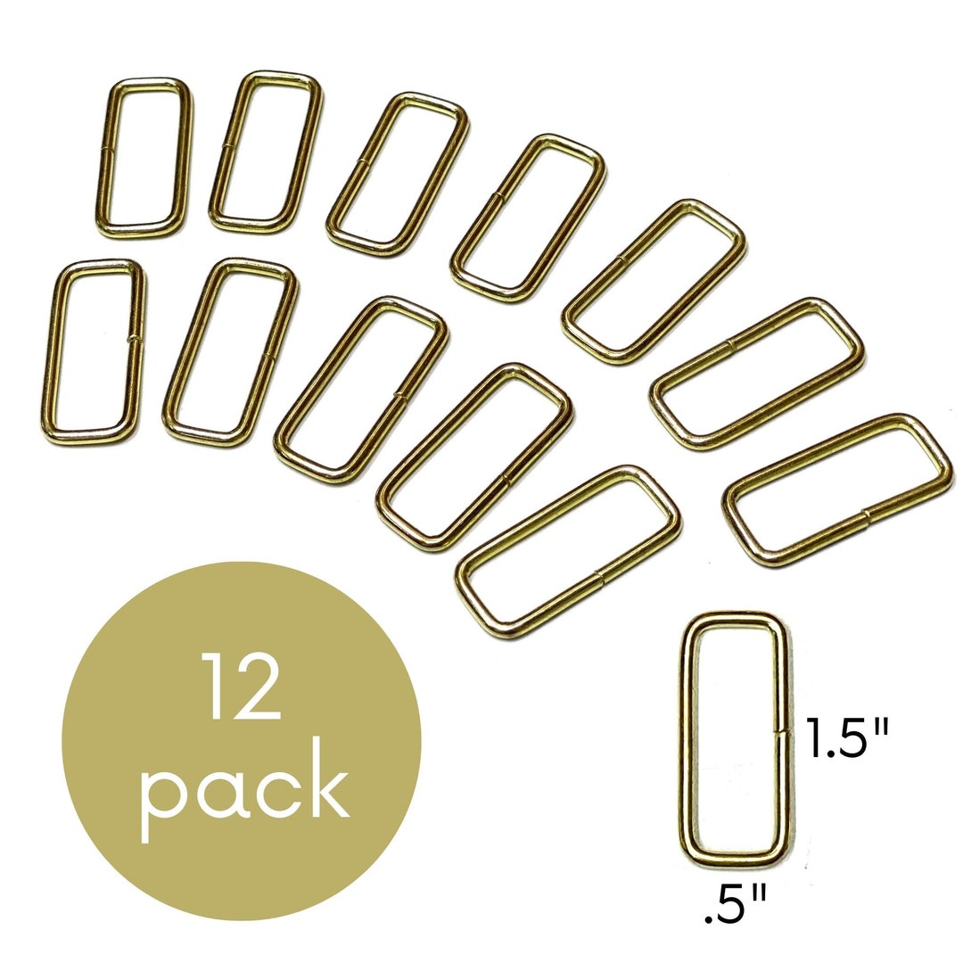 12 Pack Steel Rectangle Rings for Crafts and DIY Projects 0.5 X 1.5 - Etsy