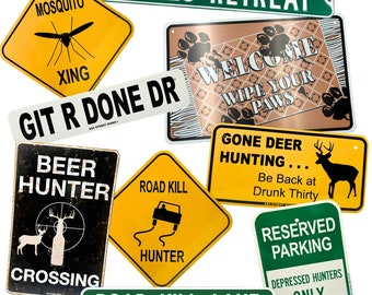 No Hunting Hunters Will Become the Hunted Warning Sign Gift Gun Camo ...