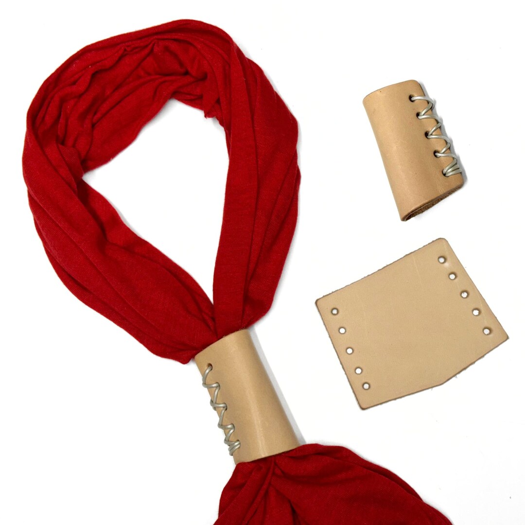 Oak Leather Neckslide for Crafts Real Leather Neckerchief Slide DIY ...