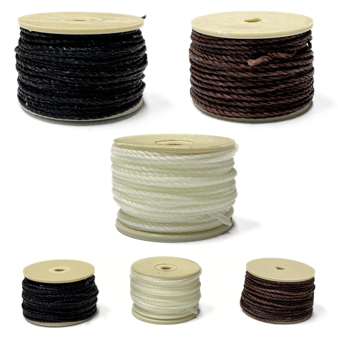 Awl Thread 12.5 Yards Waxed Nylon Thread Reel Black, Brown, or White - Etsy
