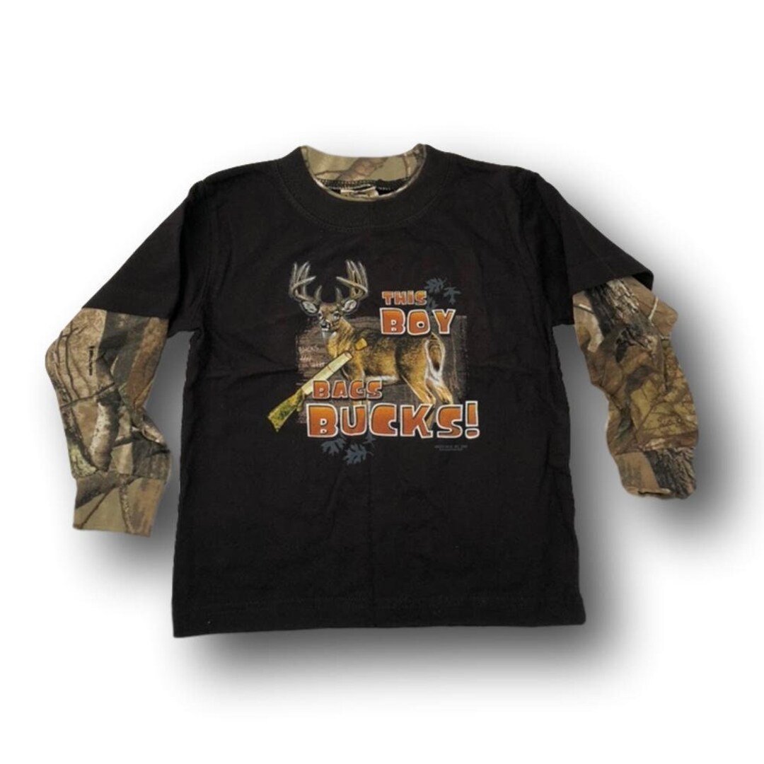 This Boy Bags Bucks Long Sleeve Little Hunter Camo T-shirt 2T 4T - Etsy
