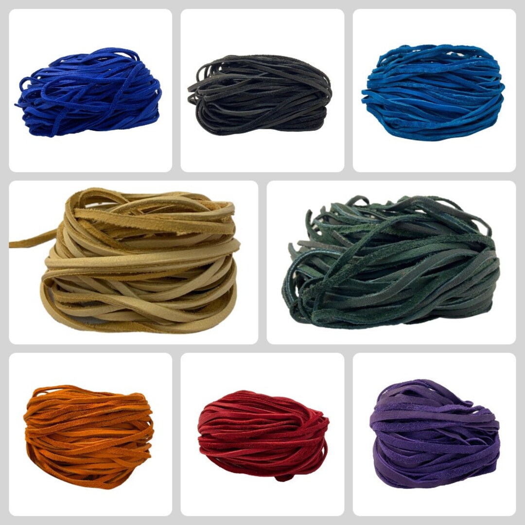 Deerskin Leather Lace Bundle 1/8 or 1/4 X 6 Feet Long Pack of 10 ...