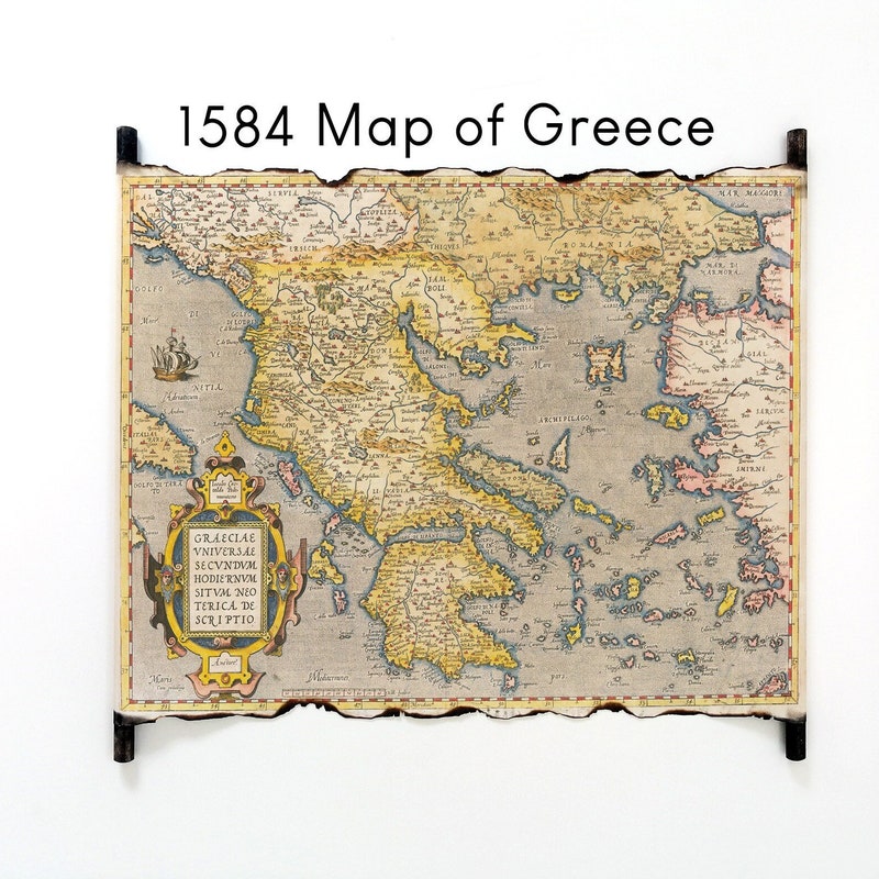 Old Map of Greece - Etsy