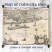 1650 Old Map of Dalmatia & Croatia on Handmade Scroll, Atlantis Majoris ...