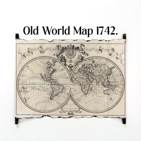 World Map of 1742 - Etsy