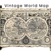 Vintage World Map on Handmade Scroll, Old World Scroll Map, Antique ...