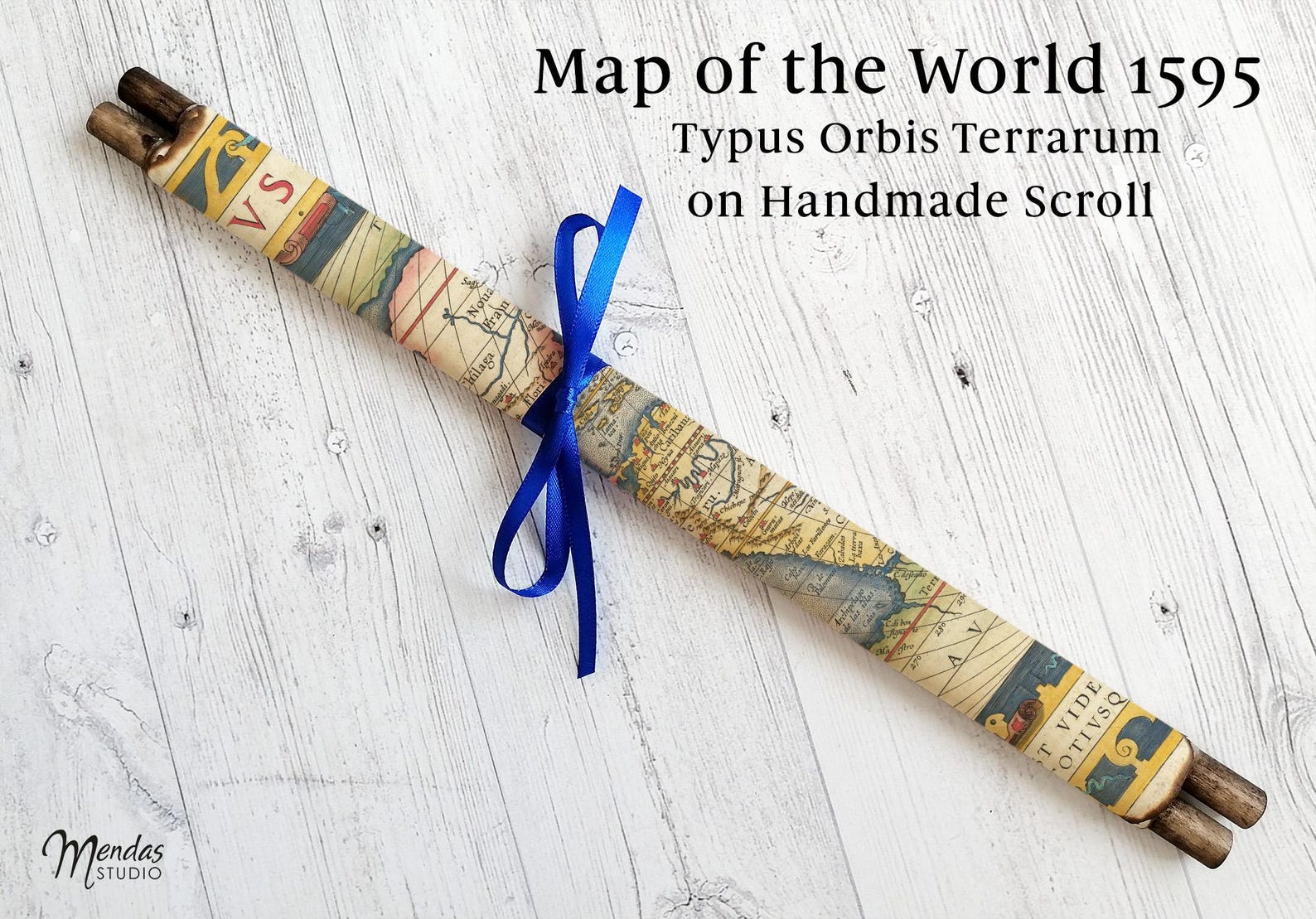 Vintage World Map on Handmade Scroll, Typus Orbis Terrarum Antique ...