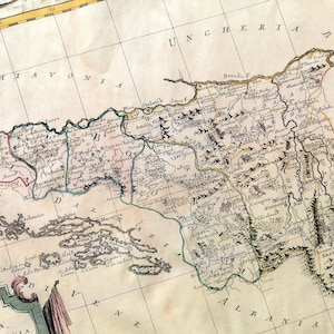 Old Map of Croatia, Bosnia-herzagovenia and Serbia 1782, Handmade ...