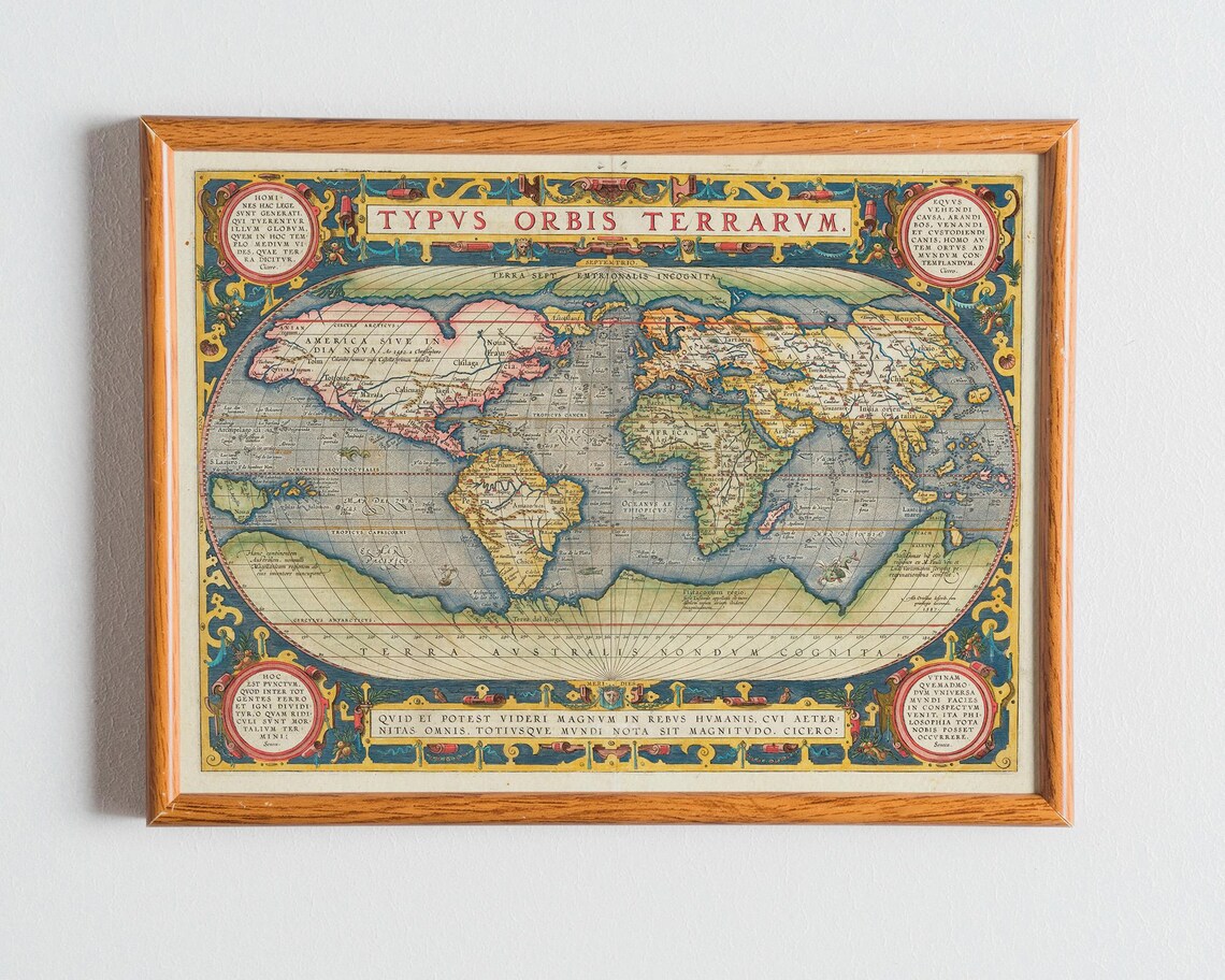 Old World Map 1595. Theatrum Orbis Terrarum - Typus Orbis Terrarum ...
