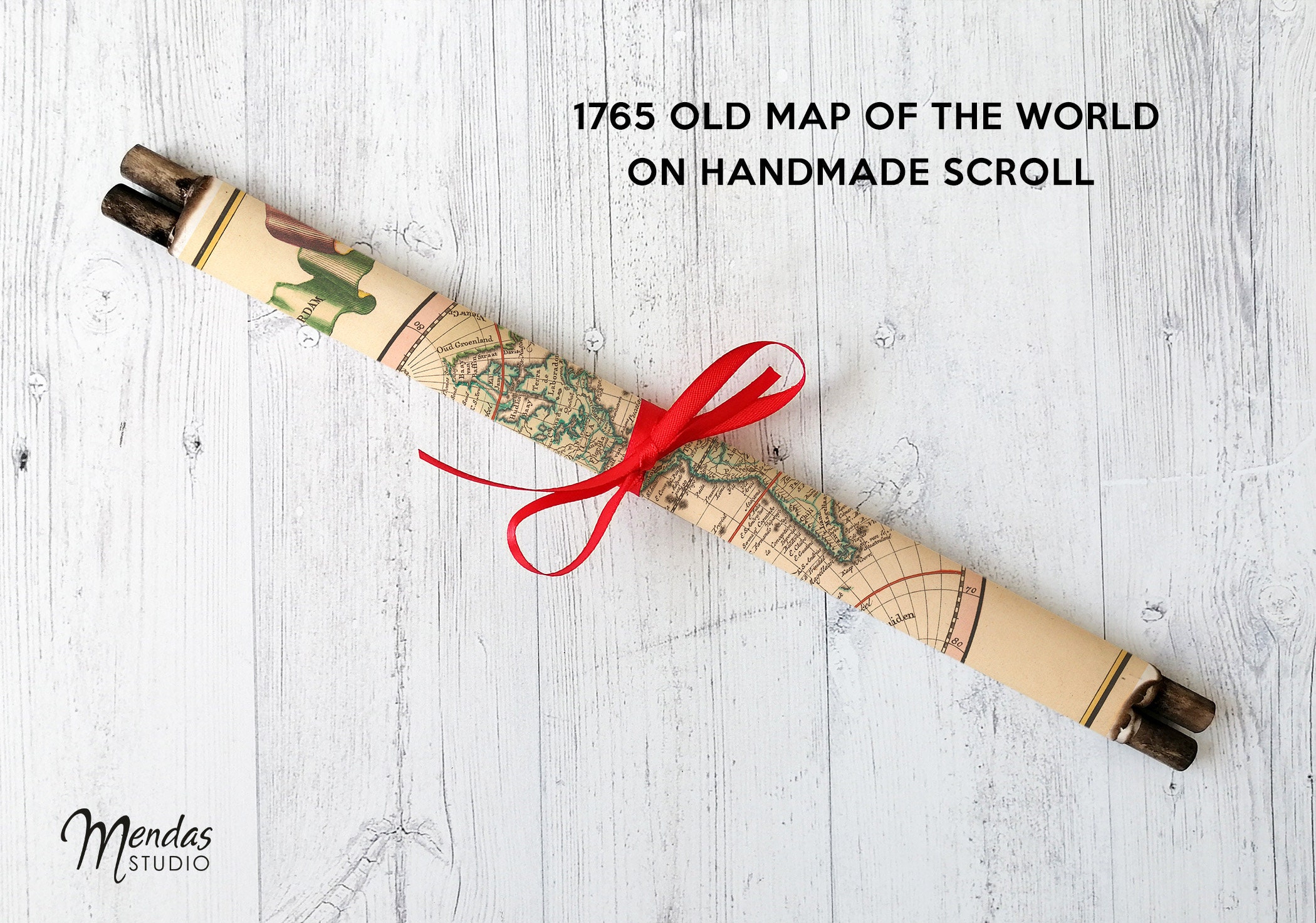 1765 Map of the World, Old World Map, Vintage Double Hemisphere World ...