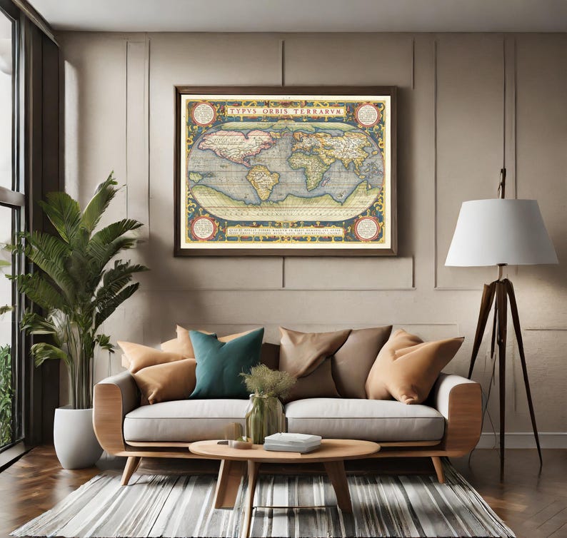 Old World Map 1595. Theatrum Orbis Terrarum - Typus Orbis Terrarum ...