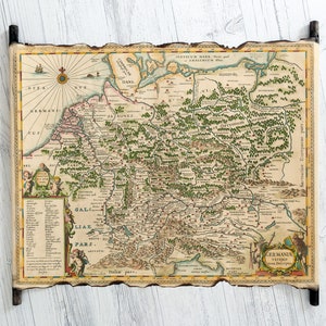 Germany Old Map, 1657 Jansson Map of Germany (germania), Antique Map of ...