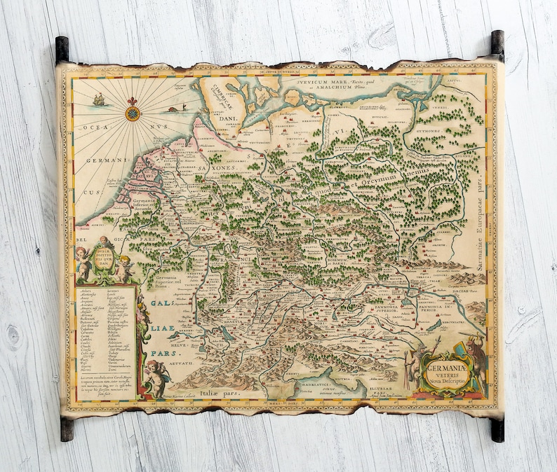 Germany Old Map, 1657 Jansson Map of Germany (germania), Antique Map of ...