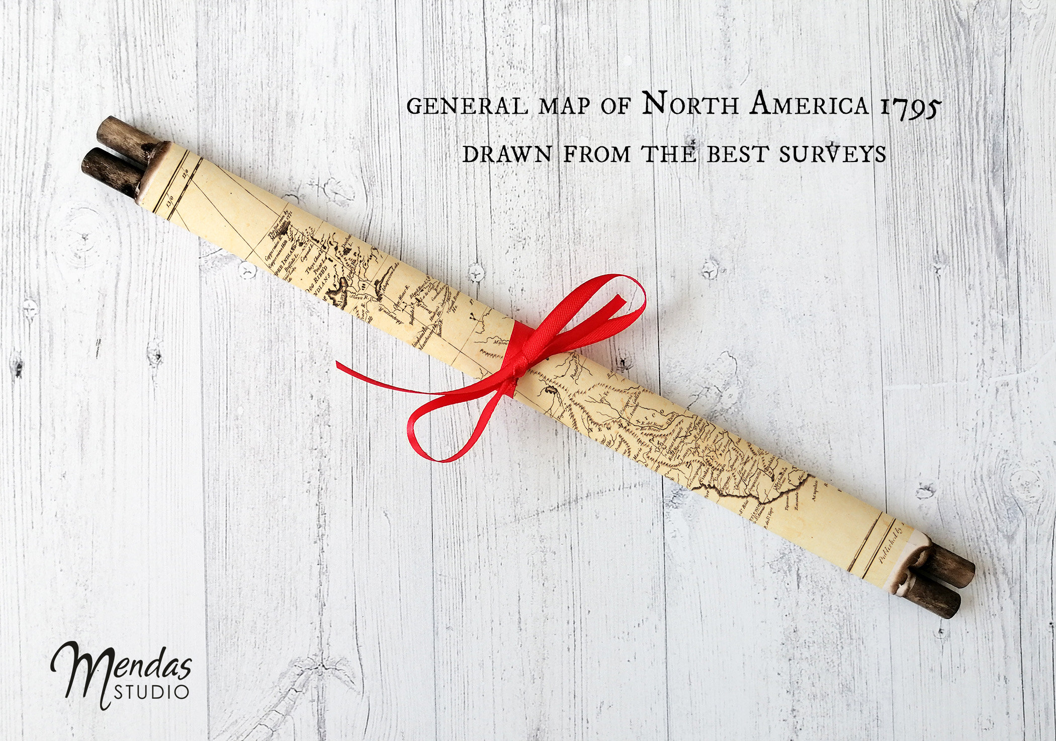 Vintage Map of North America 1795, General Map of North America Drawn ...