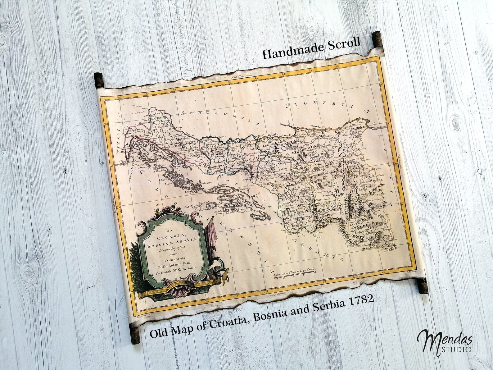 Old Map of Croatia, Bosnia-herzagovenia and Serbia 1782, Handmade ...