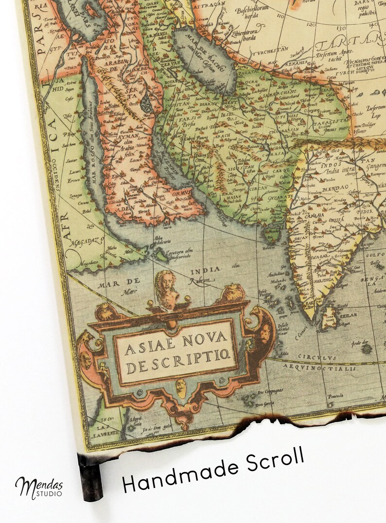 Vintage Map of Asia (1572) by Abraham Ortelius, Old Map of Asia ...