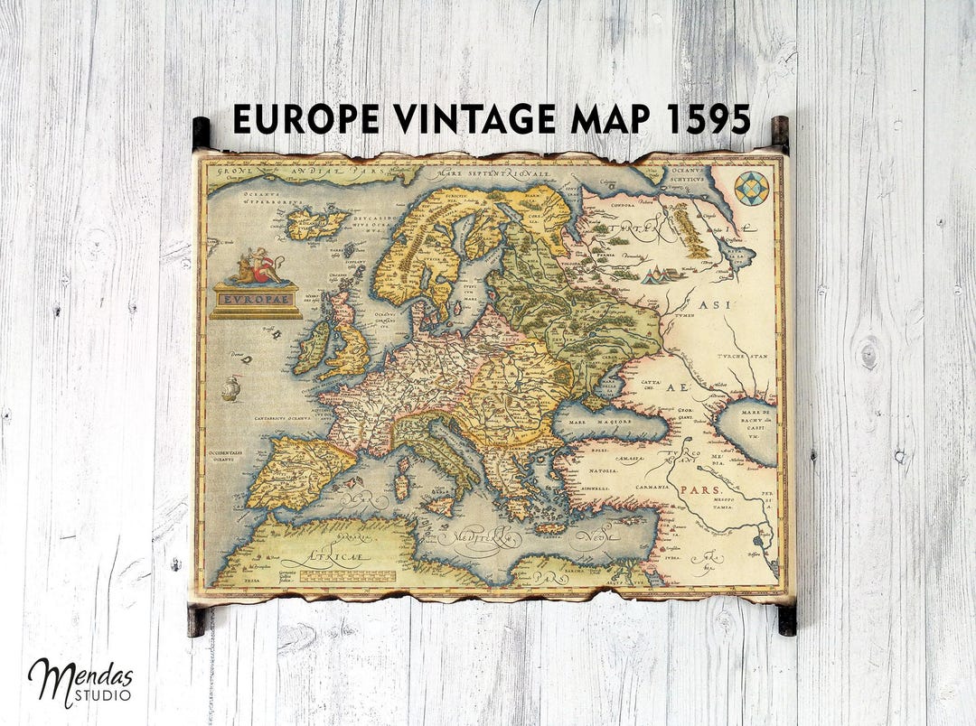Vintage Map of Europe 1595. - Theatrum Orbis Terrarum - Europae, by ...