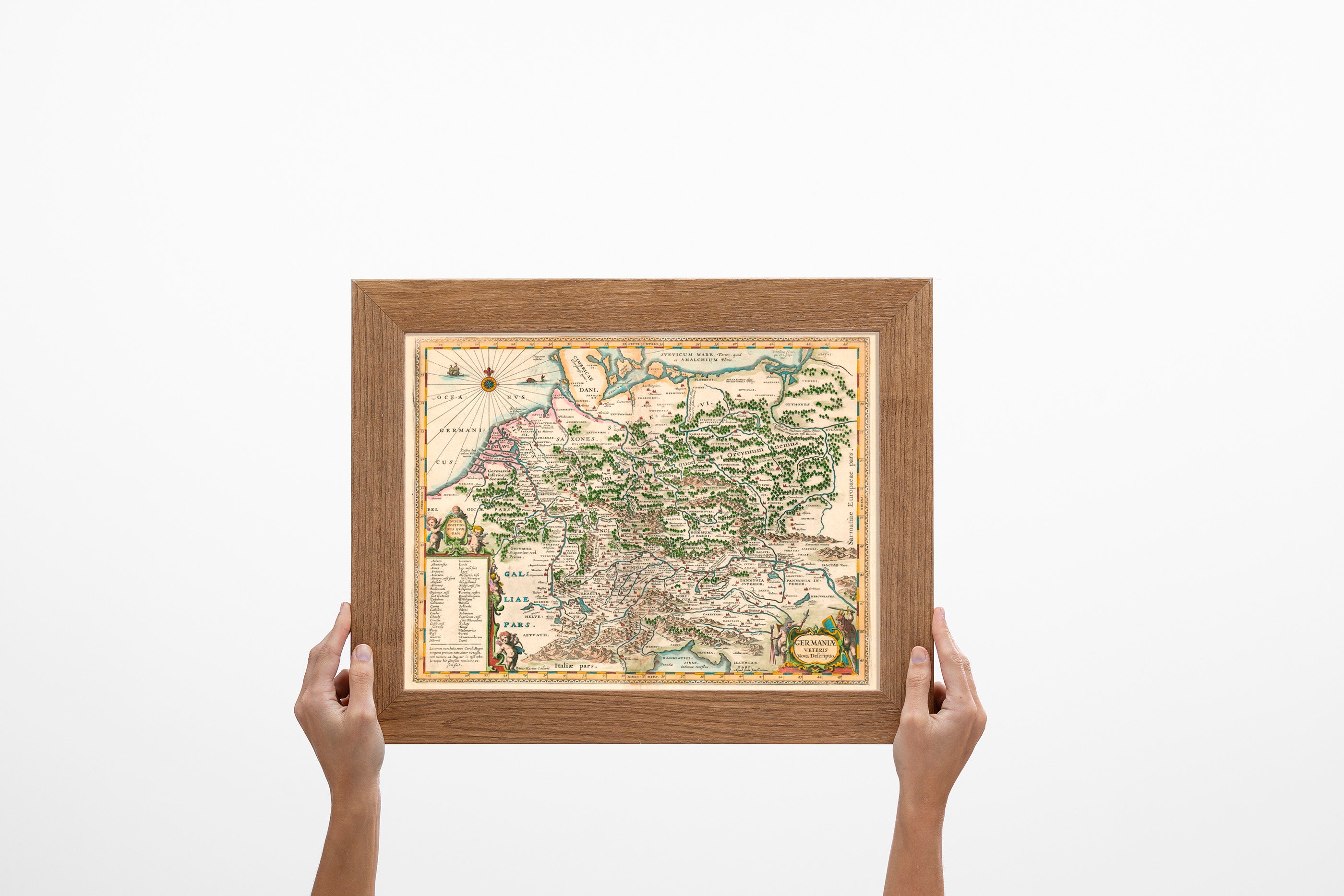 Vintage Germany Map, Ancient Map of Germany 1657 Jansson, Germania Old ...