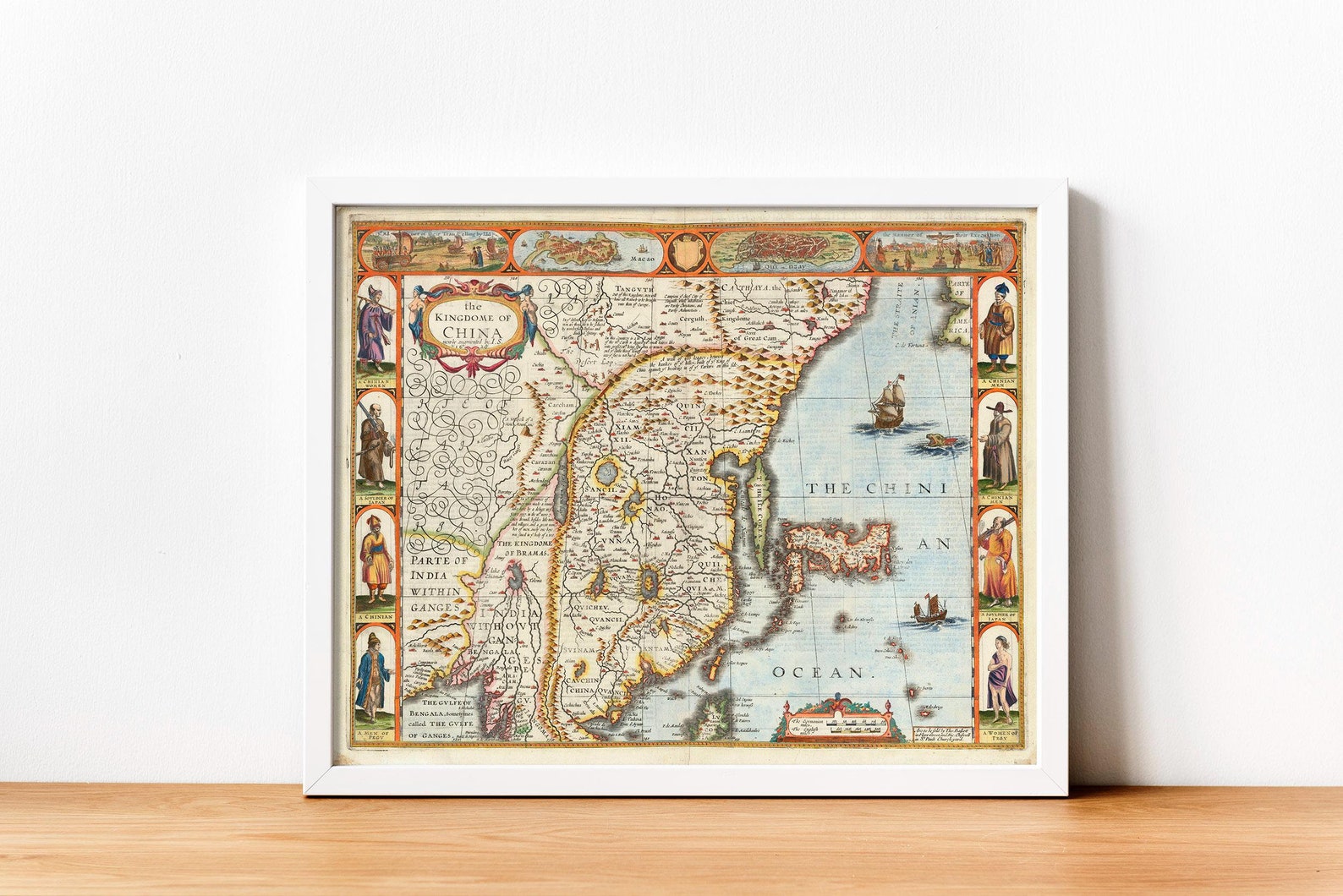Old Map of China, 1626 the Kingdome of China, Vintage Old Map, the ...