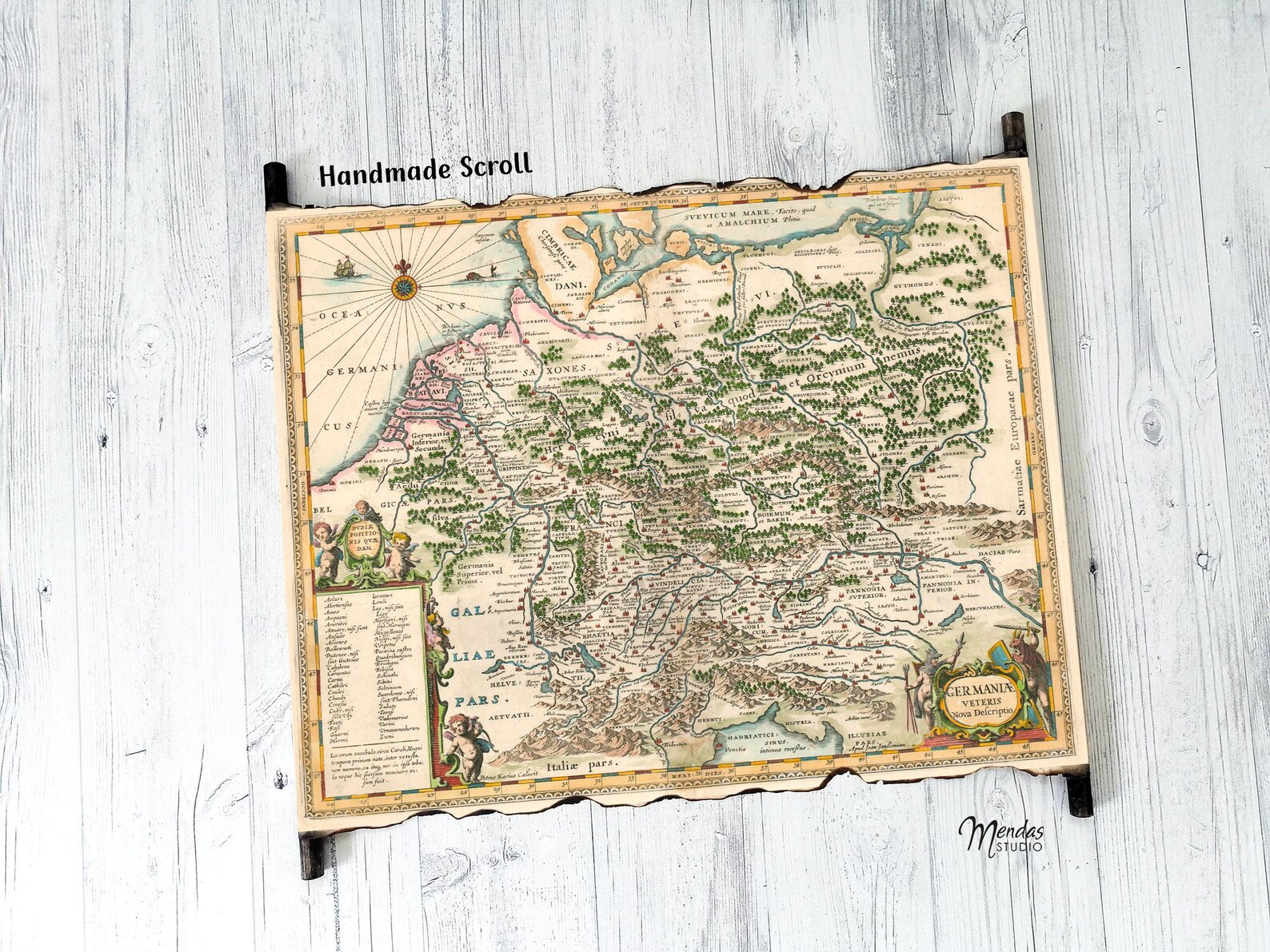 Vintage Germany Map, Ancient Map of Germany 1657 Jansson, Germania Old ...