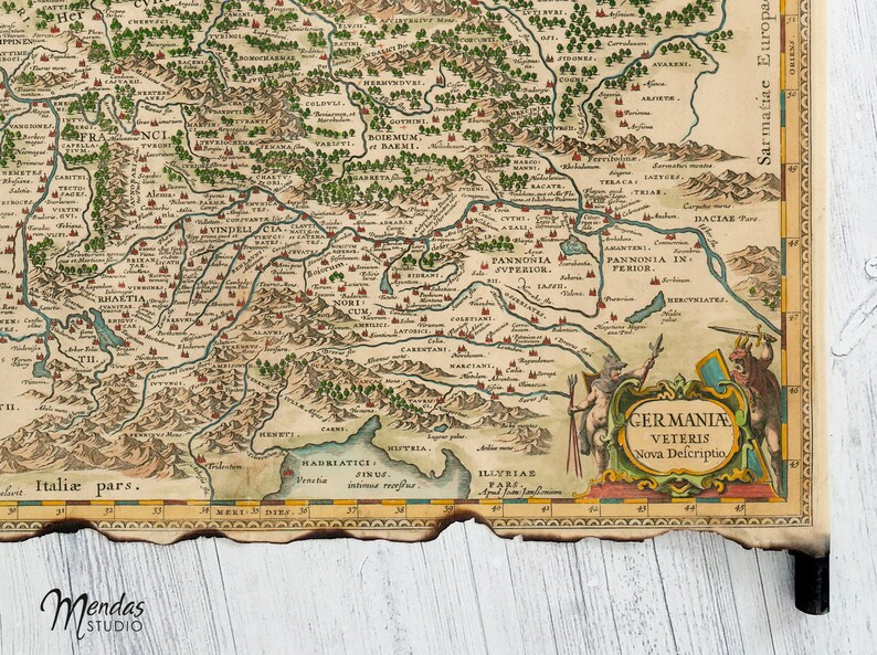 Germany Old Map, 1657 Jansson Map of Germany (germania), Antique Map of ...