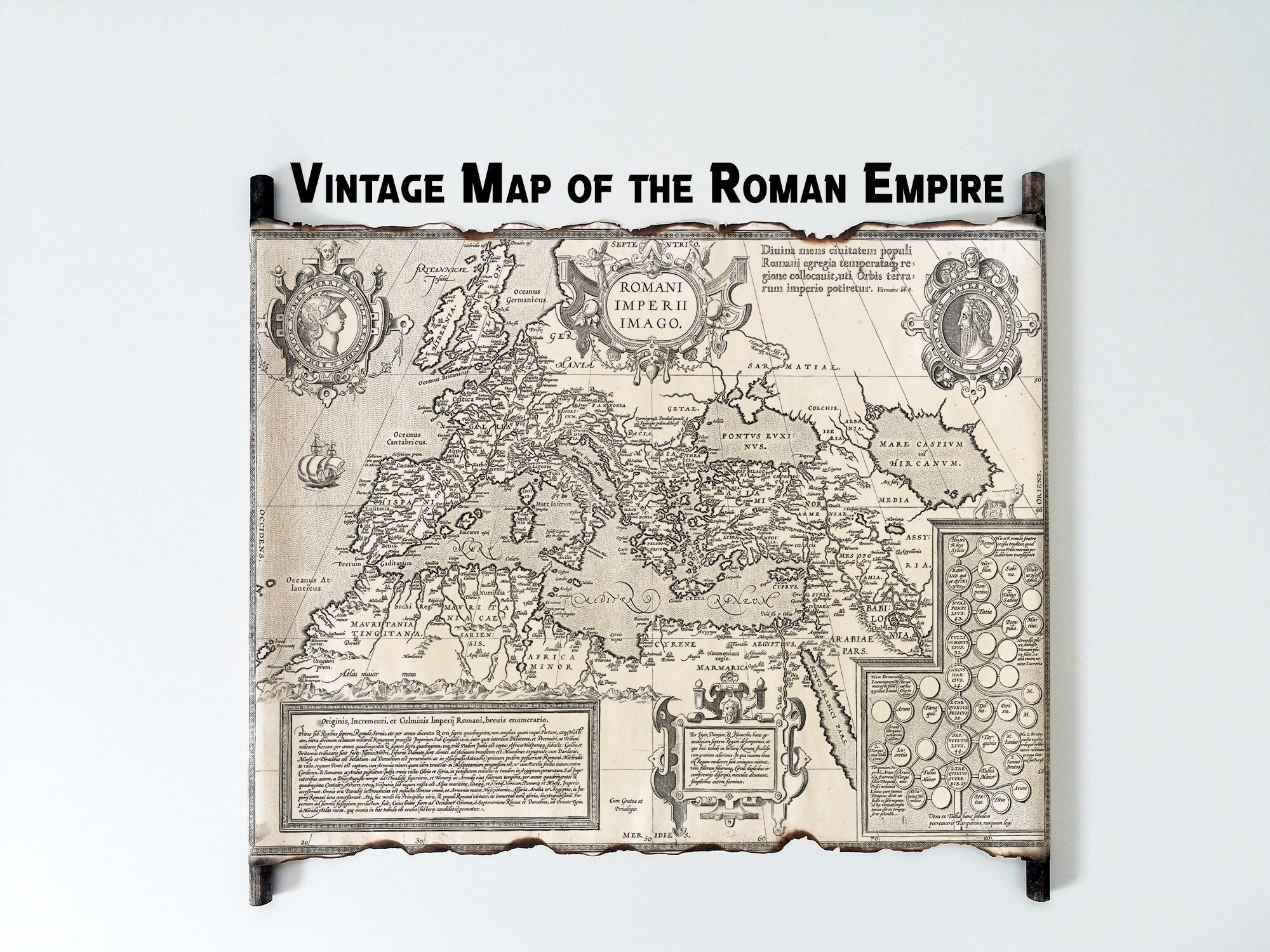 Map of the Roman Empire, 17th Century, Ancient Roman Empire Map Romani ...