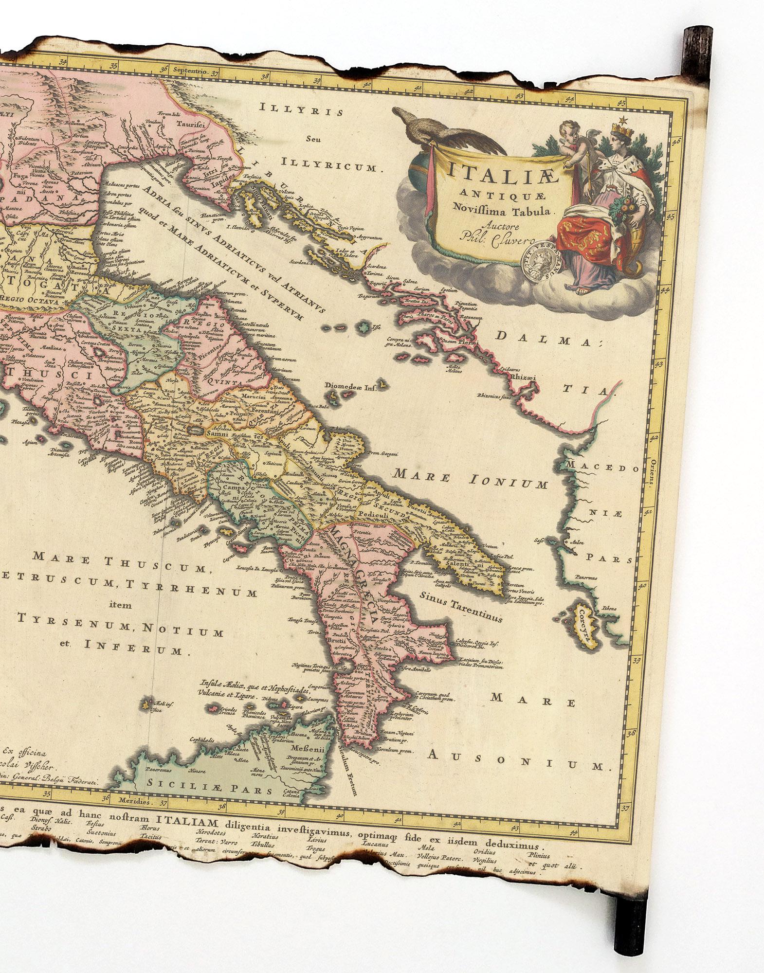 18th Century Map of Ancient Italy, Old Map of Italy, Italiae Antiquae ...