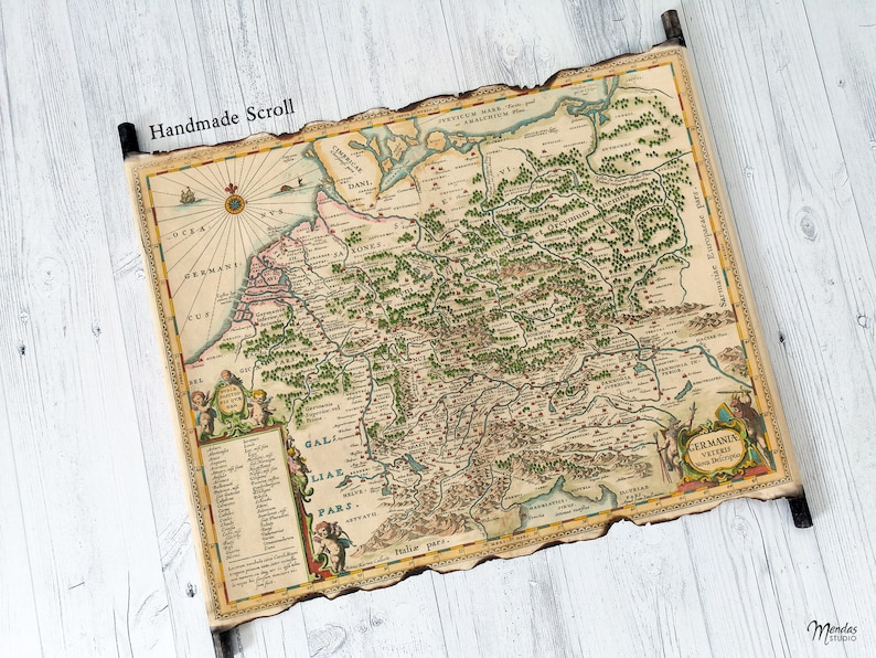 Germany Old Map, 1657 Jansson Map of Germany (germania), Antique Map of ...