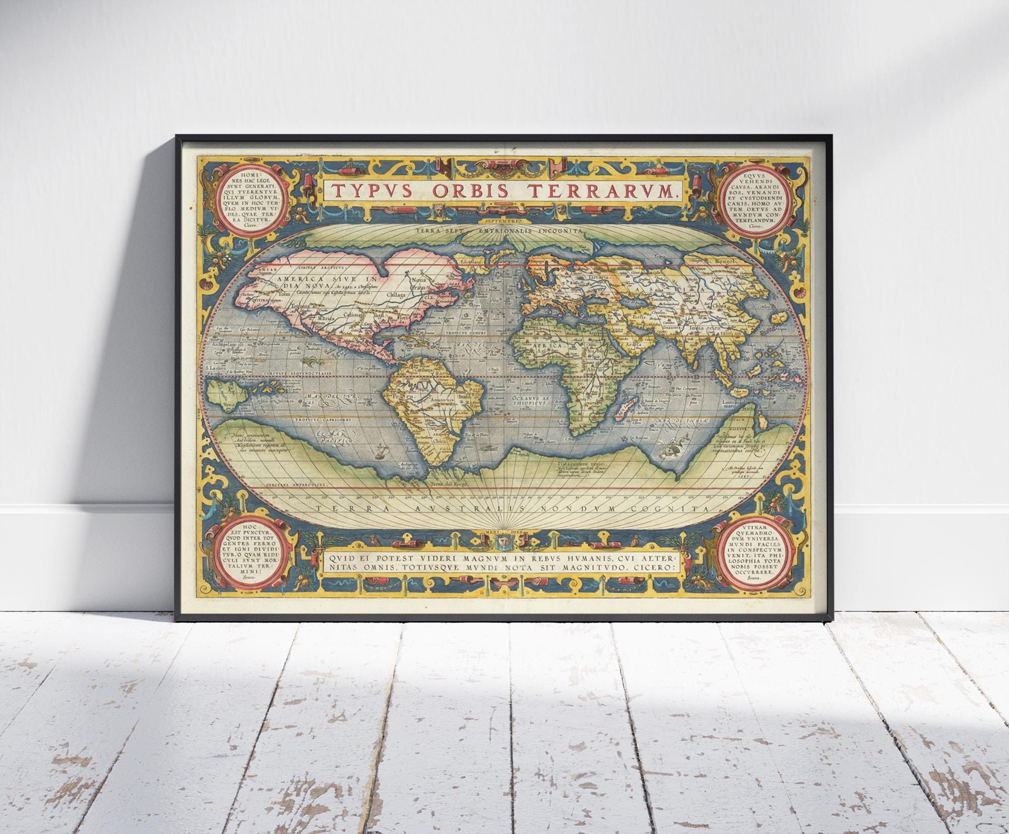Old World Map 1595. Theatrum Orbis Terrarum - Typus Orbis Terrarum ...
