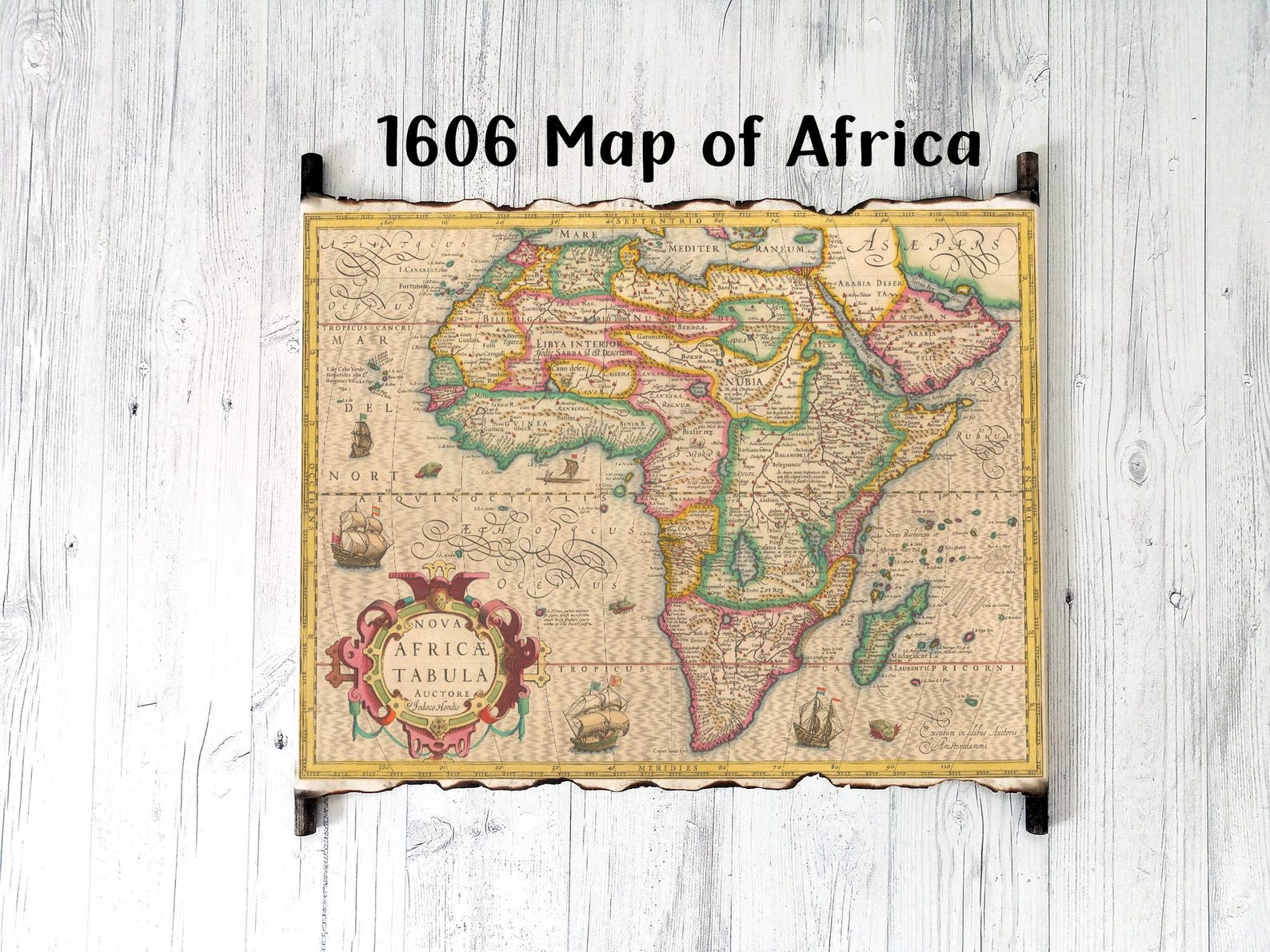 1606 Map of the African Continent Nova Africae Tabula, Poster Map, Old ...