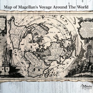 Map of Magellan's Voyage Around the World in 1522, World Map Shows ...