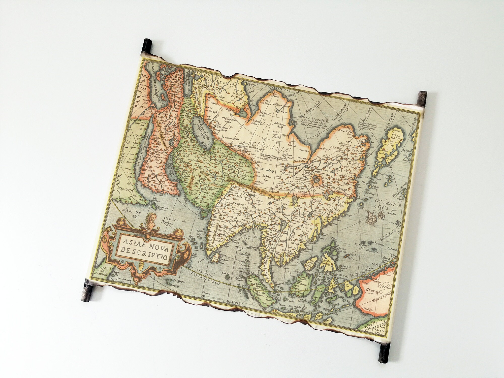 Vintage Map of Asia (1572) by Abraham Ortelius, Old Map of Asia ...