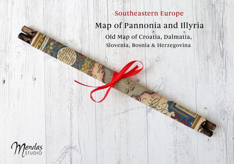 Map of Pannonia and Illyria 1590, Old Map of Southeastern Europe ...